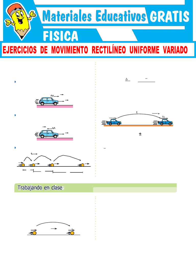 Ejercicios-de-Movimiento-Rectilíneo-Uniforme-Variado. | PDF | Velocidad | Aceleración