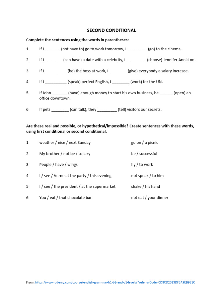 2 Second Conditional | PDF