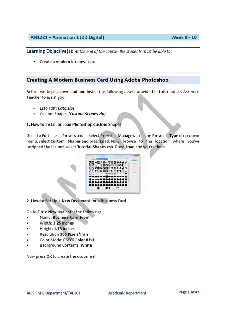 TG Animation 1stsem Week9-10 | PDF | Adobe Photoshop | Graphic Design