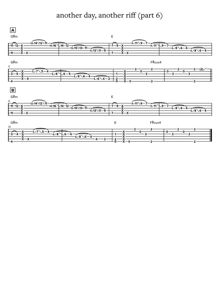 Another Day, Another Riff (Part 6) (Tabs) | PDF