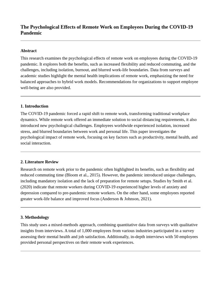 Remote Work's Psychological Impact | PDF | Psychology | Occupational ...
