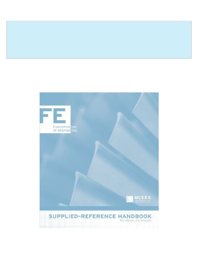 FE Supplied Reference Handbook 8th Edition, 2nd Rev Edition Ncees download pdf | PDF | Heat ...