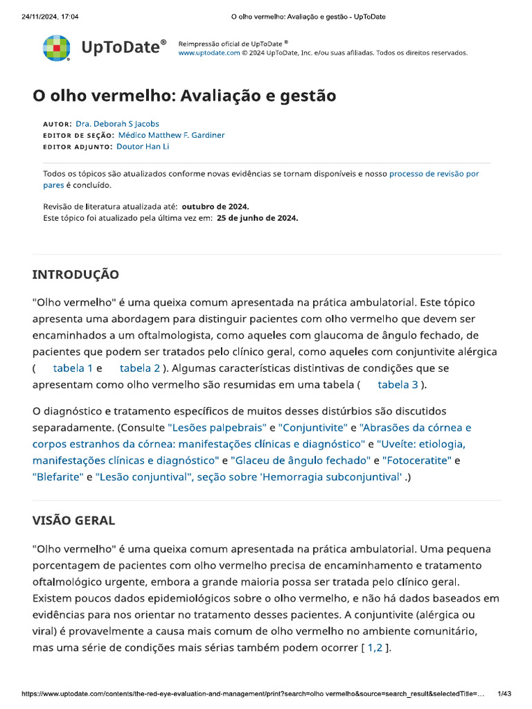 Artigo Olho Vermelho - Uptodate | PDF