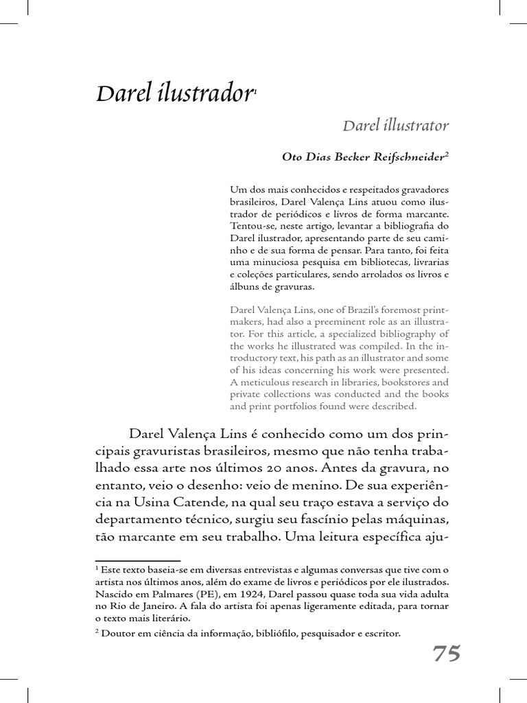 Darel Valença Lins: Ilustrações e Influências | PDF