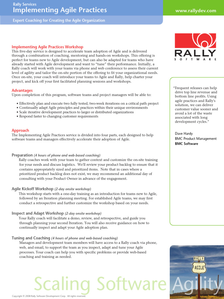 58 Rally Implementing Agile Practices 0708 | PDF | Agile Software ...