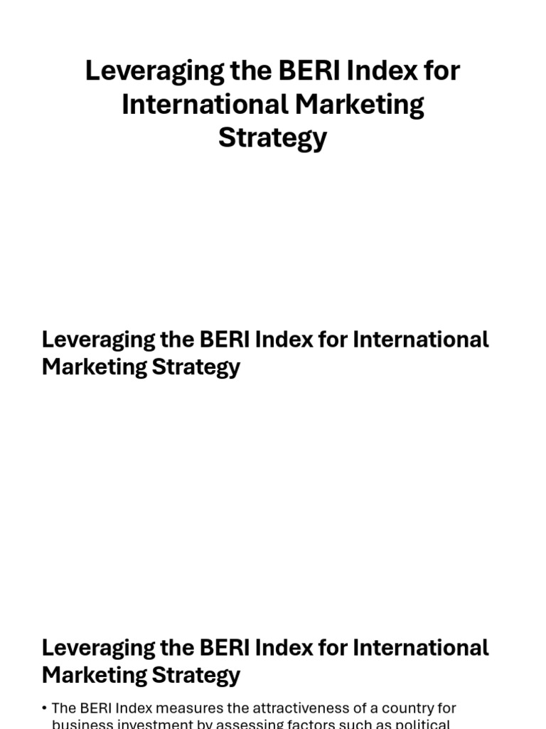 Leveraging the BERI Index for International Marketing Strategy | PDF ...