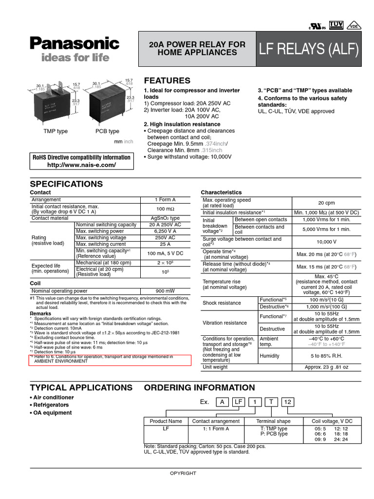 ALF1M12 | PDF | Power Inverter | Relay