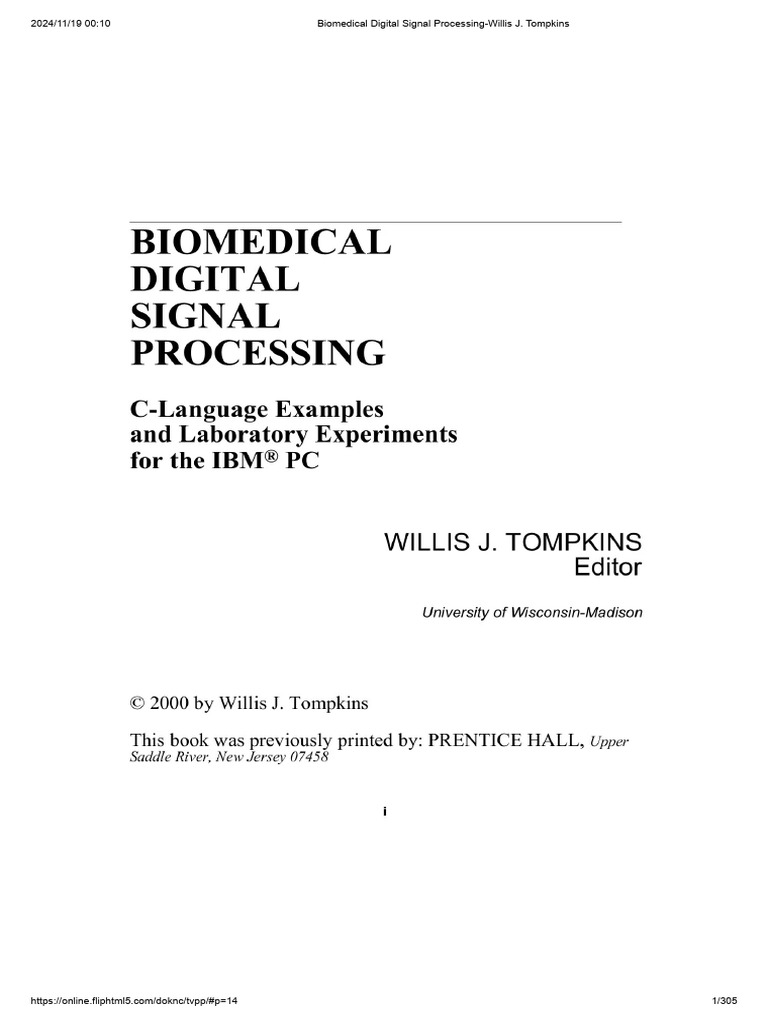 Biomedical Digital Signal Processing-Willis J. Tompkins | PDF
