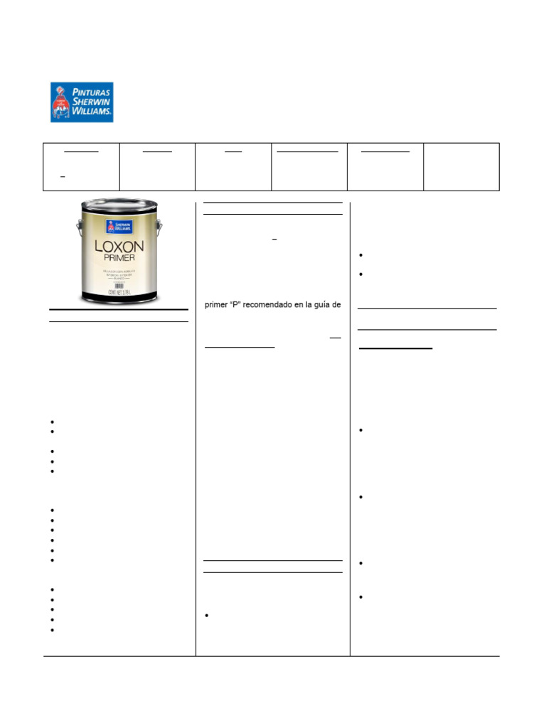 Loxon Primer 1 | PDF | Pinturas | Agua
