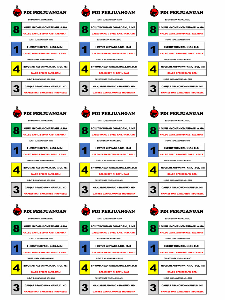 Cetak Nomor Urut | PDF