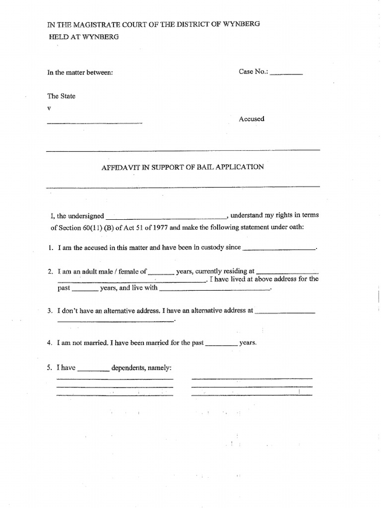 Bail Affidavits-1 | PDF