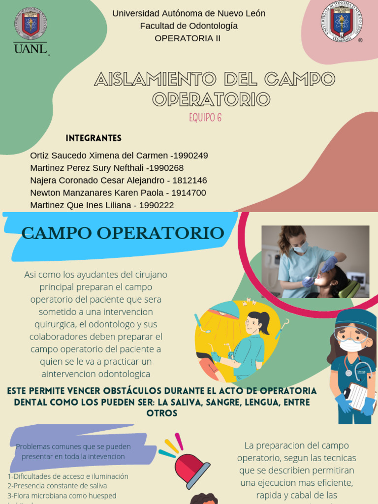 Aislamiento del Campo Operatorio Dental | PDF | Odontología | Diente