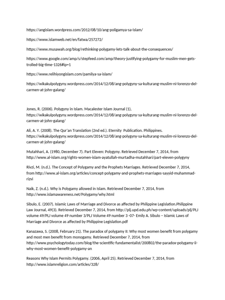 Sanggunian | PDF | Polygamy | Social Conventions