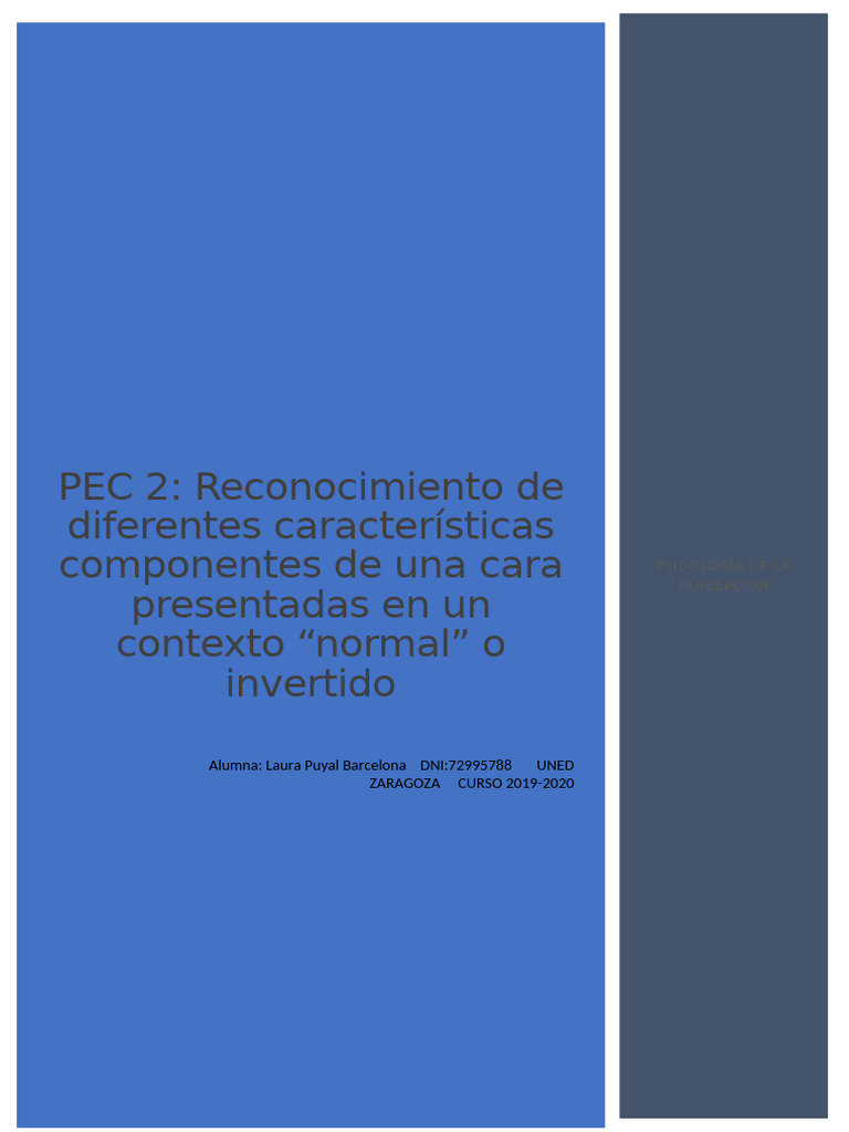 Puyal Barcelona Laura PEC2 | PDF | Experimentar | Percepción