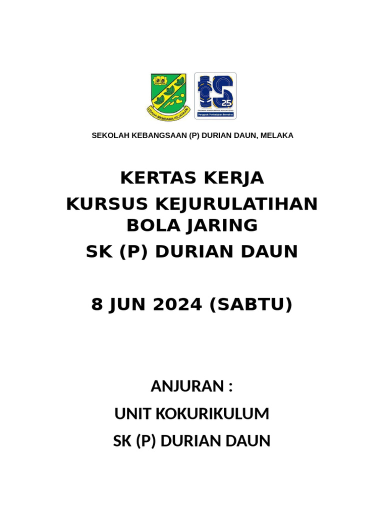 Kertas Kerja Kursus Kejurulatihan B JRG | PDF