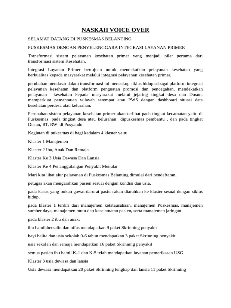 Naskah Voice Over | PDF
