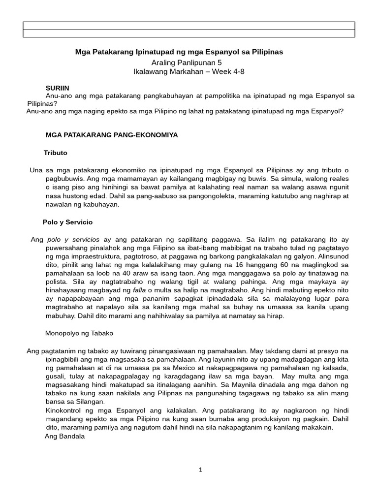 Ap5 - Q2 - W4-8 Edtd | PDF