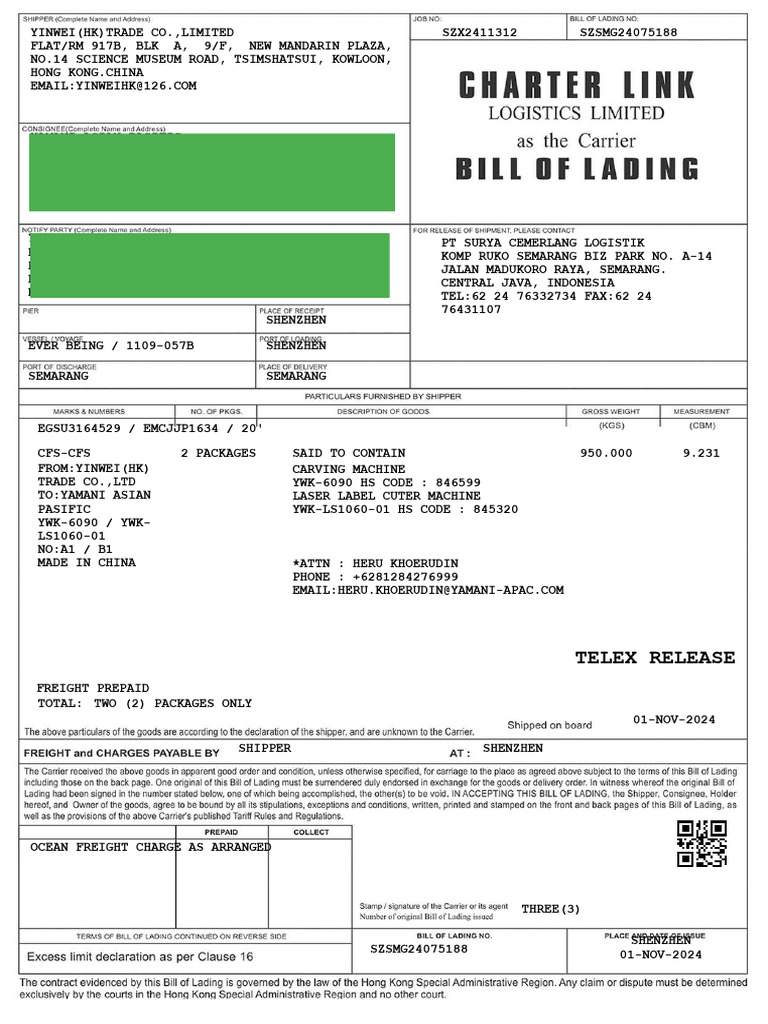 telex released BL | PDF