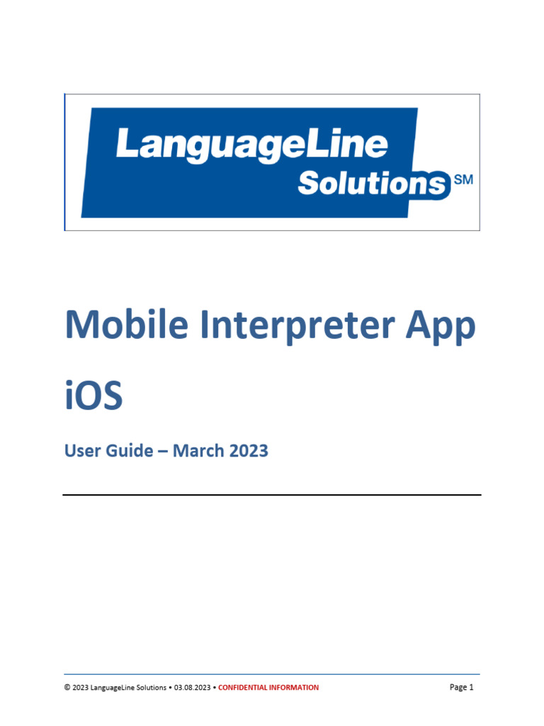 Mobile Interpreter App User Guide iOS | PDF | Ios | Mobile App