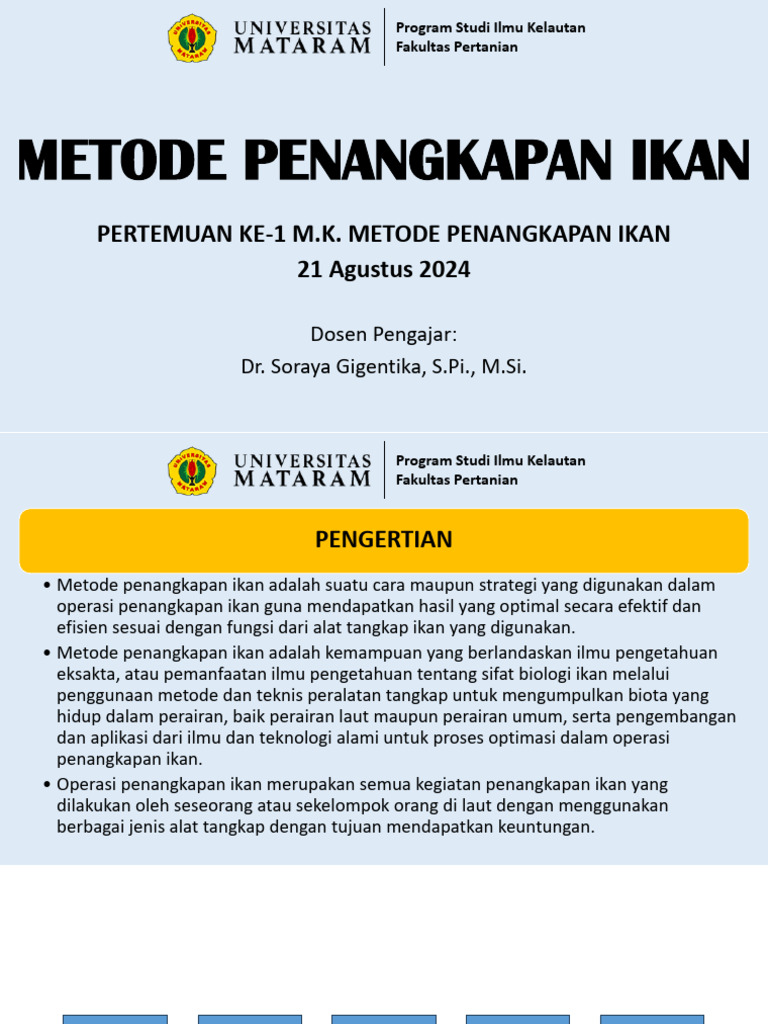 1 Metode Penangkapan Ikan (21 Ags 2024) | PDF