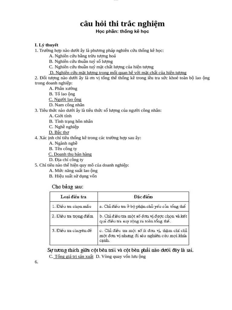 bo-cau-hoi-trac-nghiem-on-tap-co-dap-an-mon-ly-thuyet-thong-ke-hay-nha-112818 | PDF