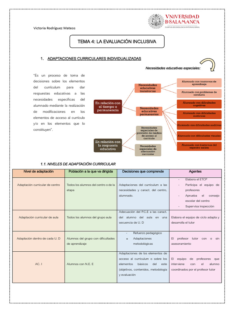 TEMA 4 A. diversidad | PDF | Plan de estudios | Evaluación