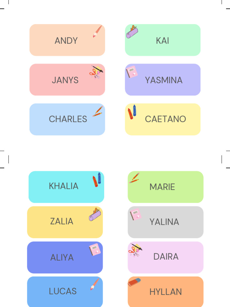 Etiquettes Prénom | PDF