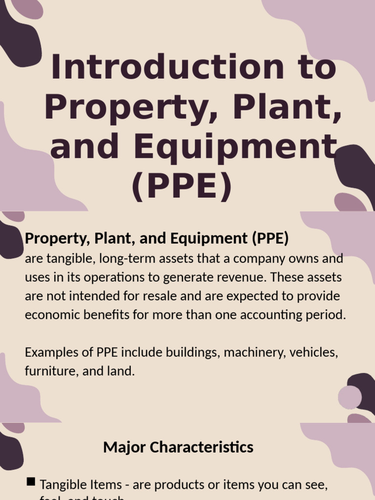 Introduction To Property, Plant, and Equipment (PPE) | PDF