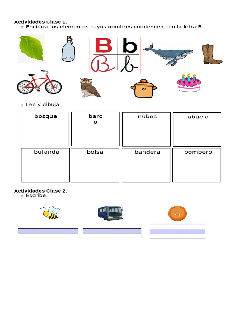 Guia Letra B | PDF