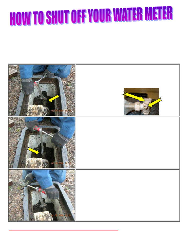 How To Shut Off Your Water Meter Current | PDF | Equipment | Hydraulics
