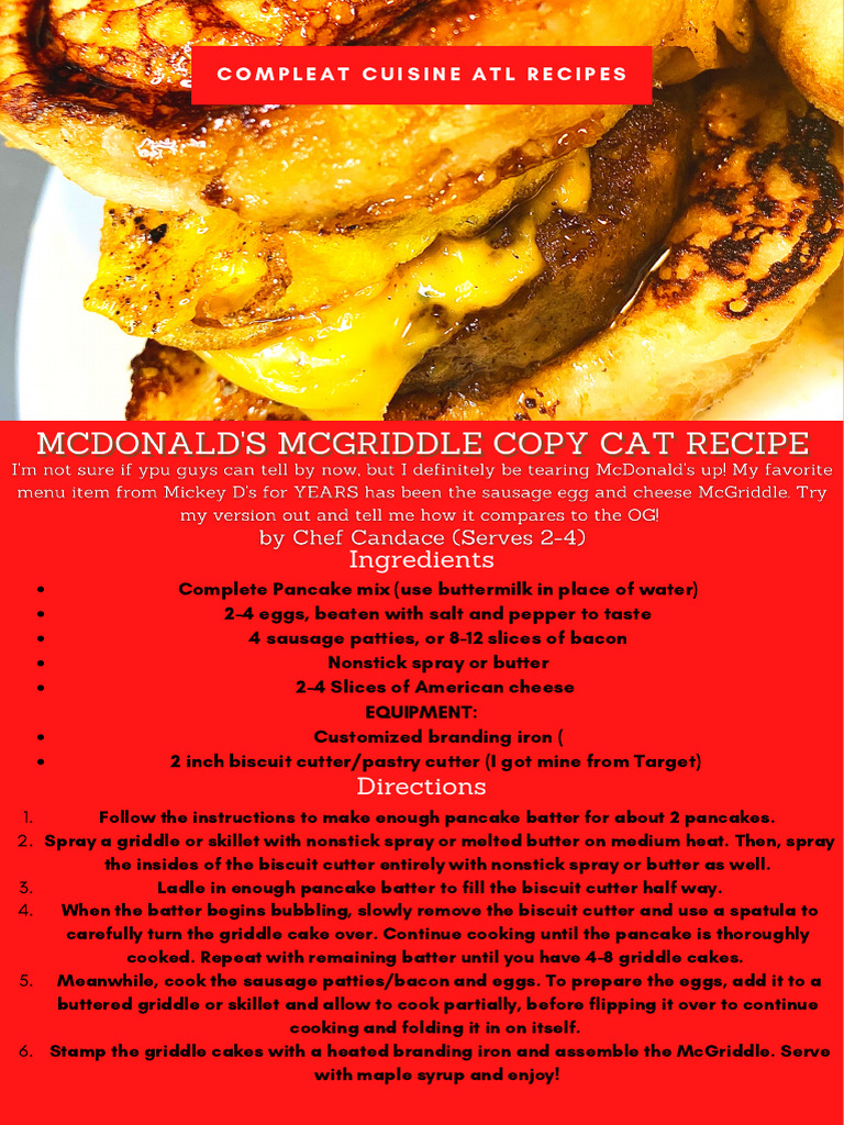 Mcdonald's Mcgriddle (Copycat Recipe) - 2 | PDF