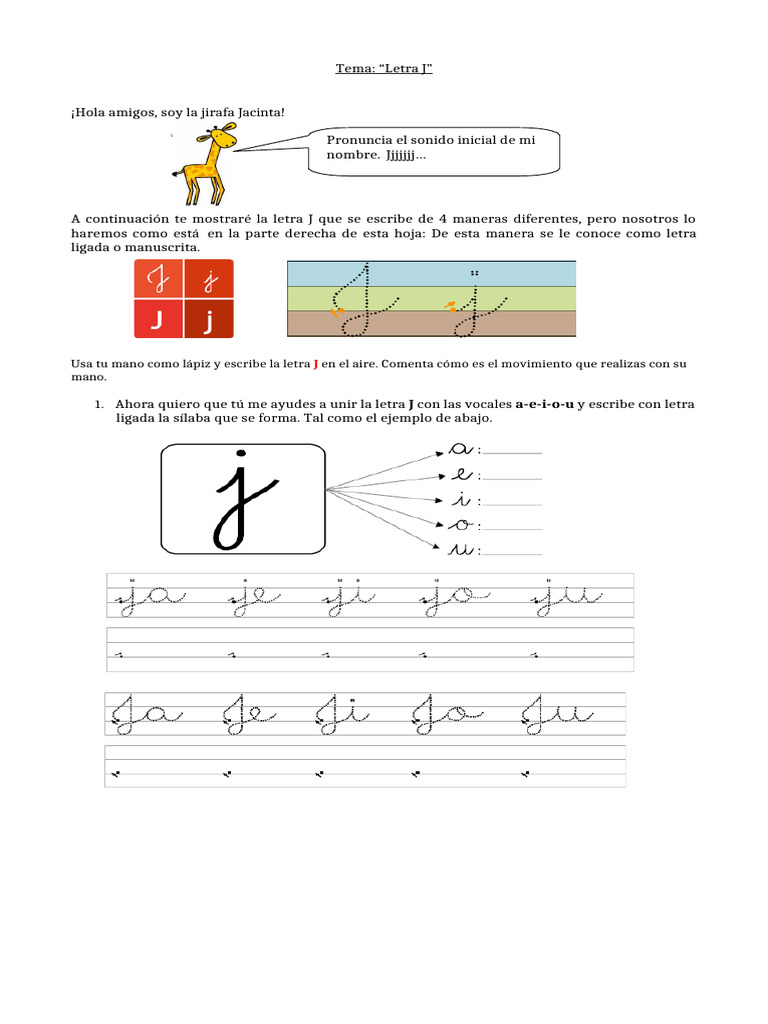 Guia Letra J 2 | PDF