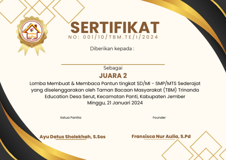Krem dan Coklat Modern Elegan Sertifikat Penghargaan _20240118_094117_0000 | PDF