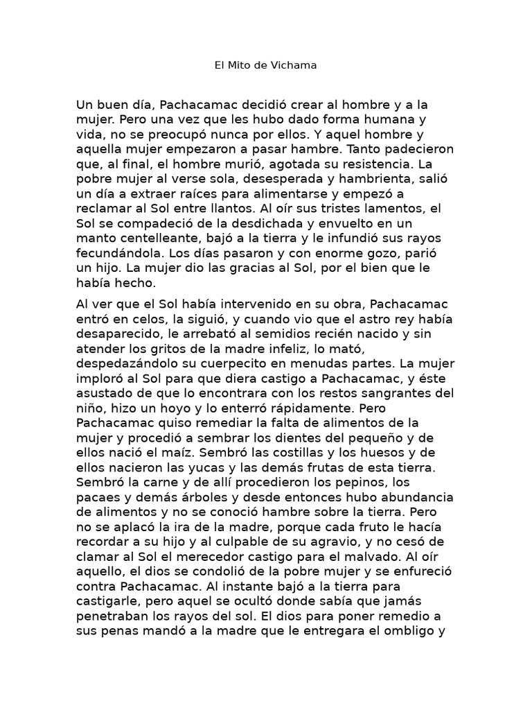 El Mito de Vichama | PDF