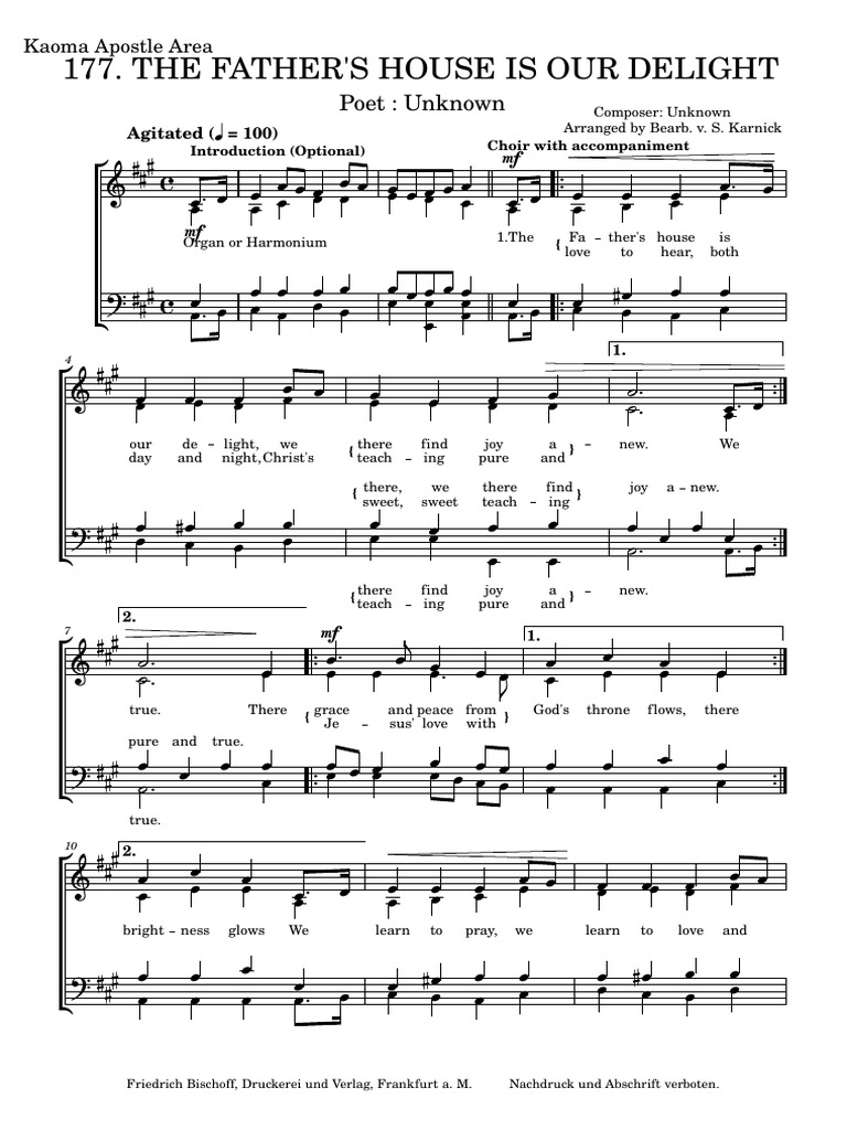 THE FATHER'S HOUSE IS OUR DELIGHT - Kaoma Apostle Area | PDF