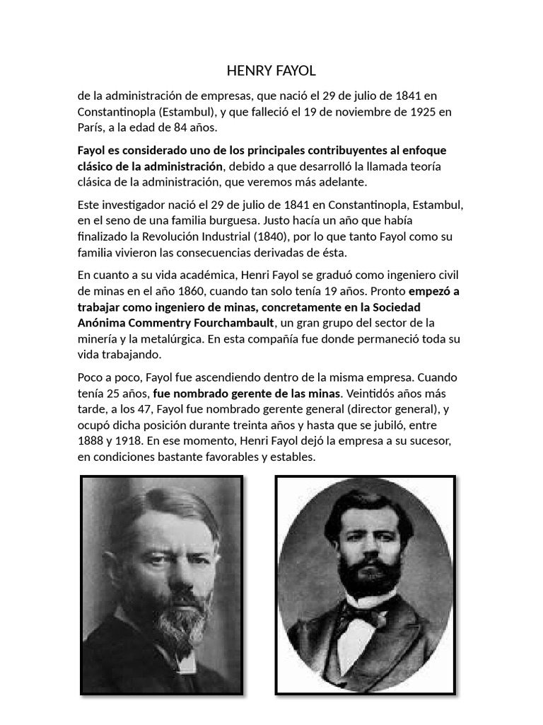 Henry Fayol Lo Que Debes Saber | PDF