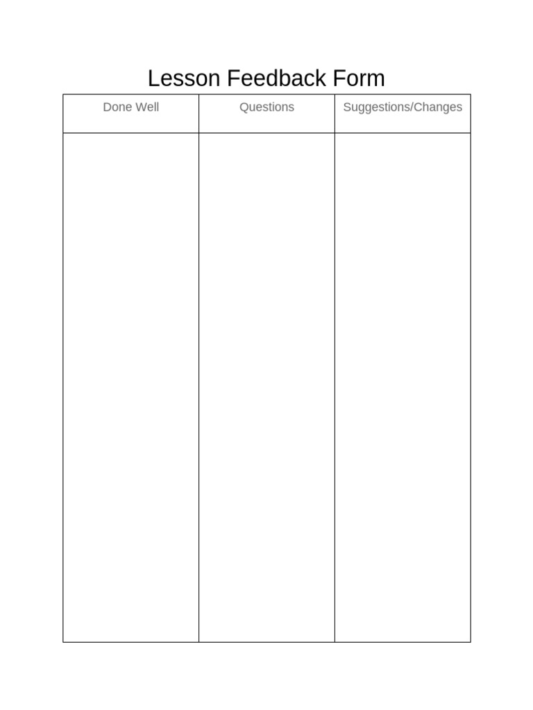 CMT Feedback Form | PDF