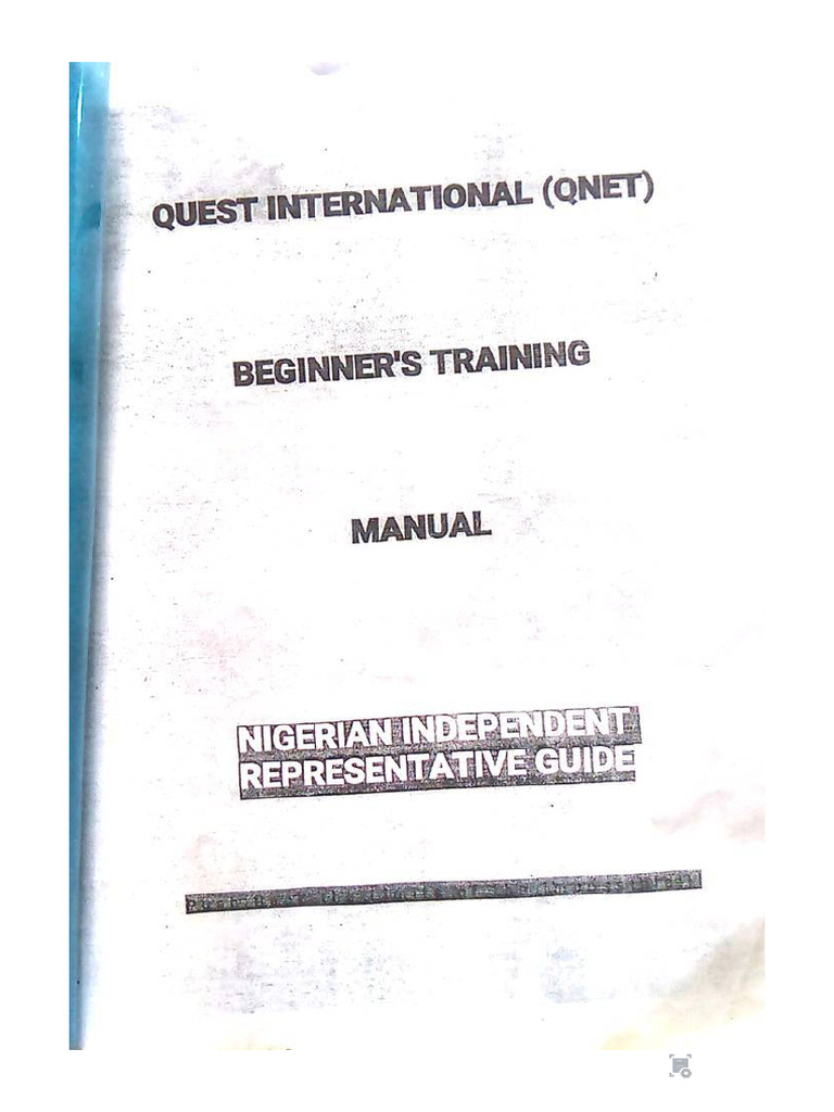 QUEST INT'L Training Manual For BeginnersFast Scan 17-07-2022 0842-1 | PDF