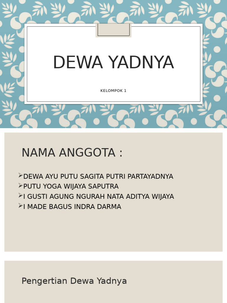 Dewa Yadnya | PDF