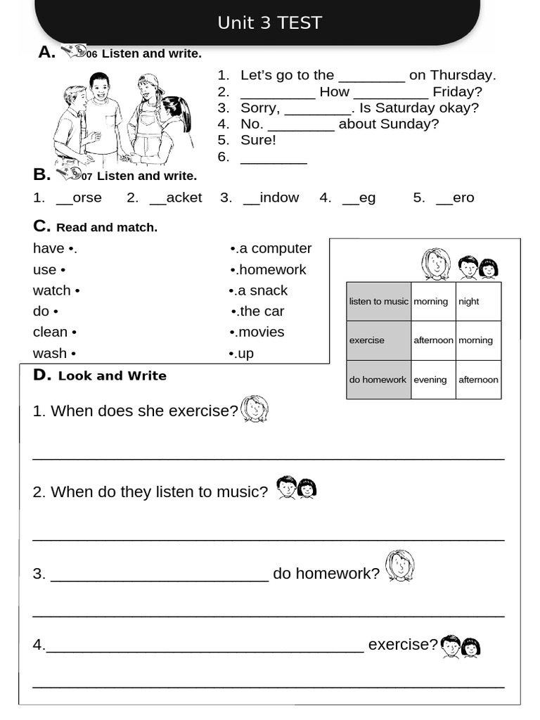 Unit 3 Test: Listening & Writing Skills | PDF