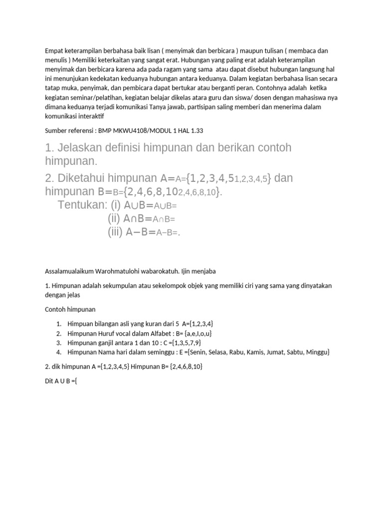 Empat keterampilan berbahasa baik lisan matkul indonesia | PDF