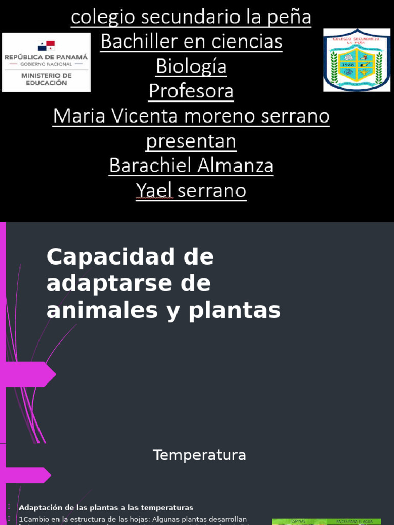 Adaptaciones de Plantas y Animales a Entornos | PDF | Hoja | Plantas