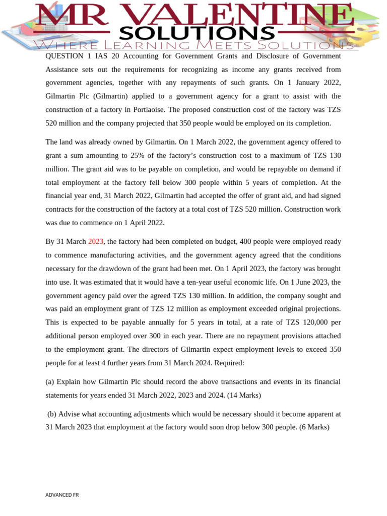 Solved Tutorial 1 Afr Ias 10,20,23 Mrvalentine | PDF | Depreciation | Expense