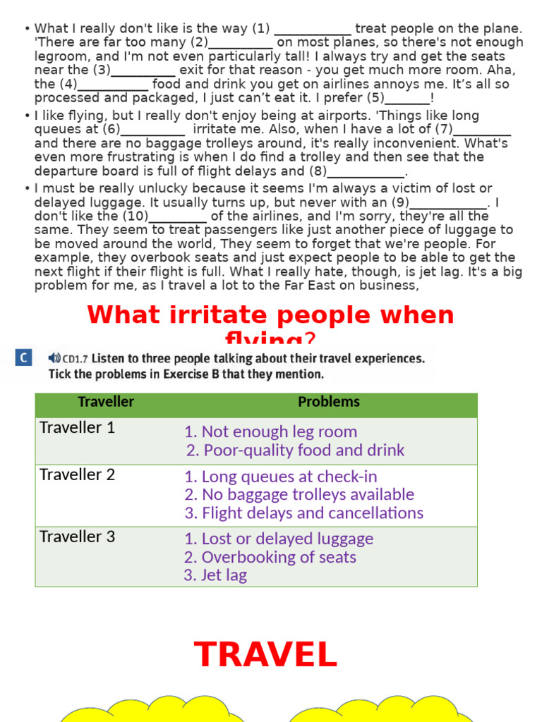 Unit 2_Travel | PDF | Baggage | Aviation