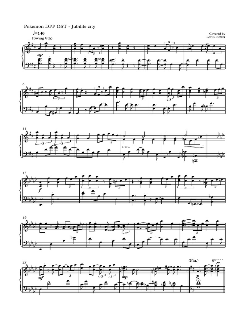 Pokemon DPP OST - Jubilife City | PDF | Phonétique | Alphabet latin