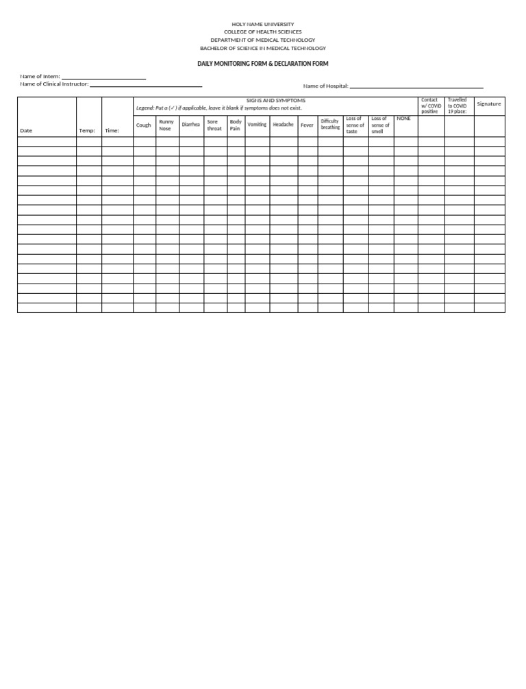 Daily Monitoring | PDF