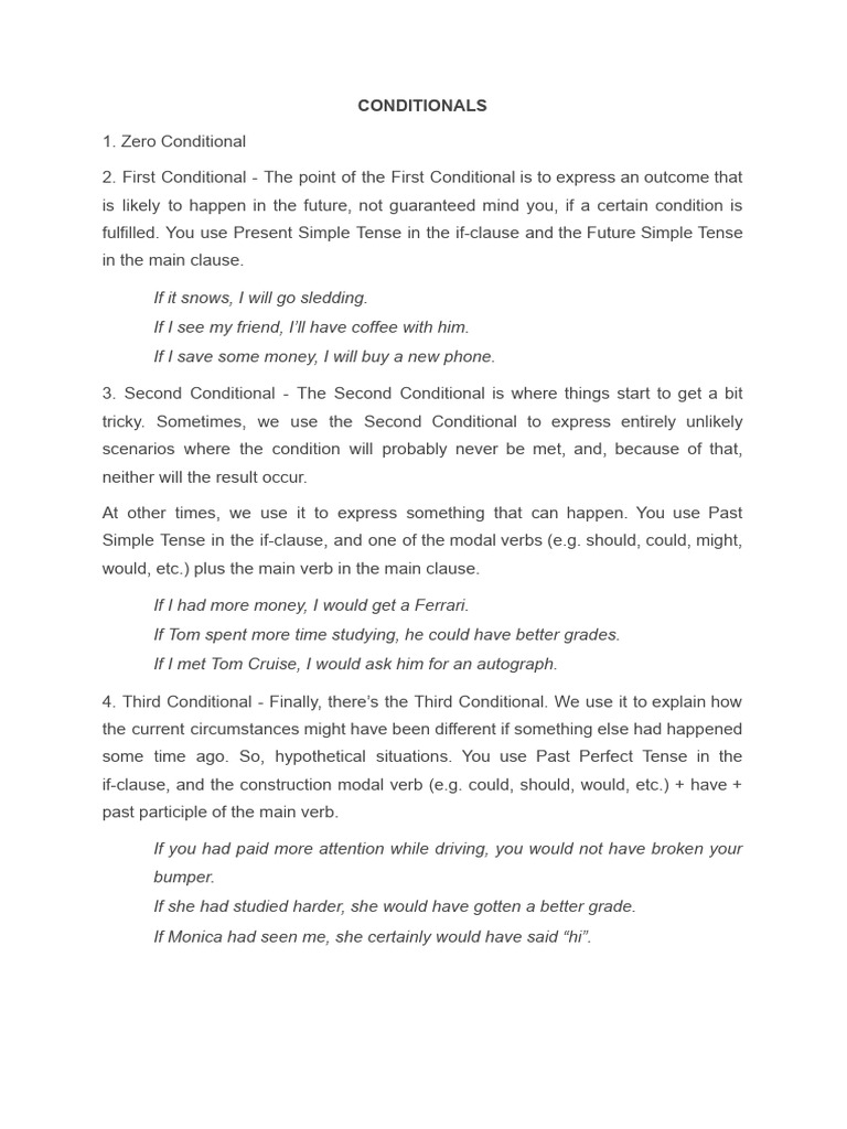 CONDITIONALS | PDF