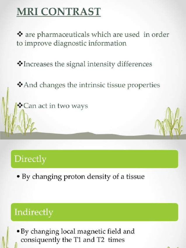 MRI Contrast Media | PDF