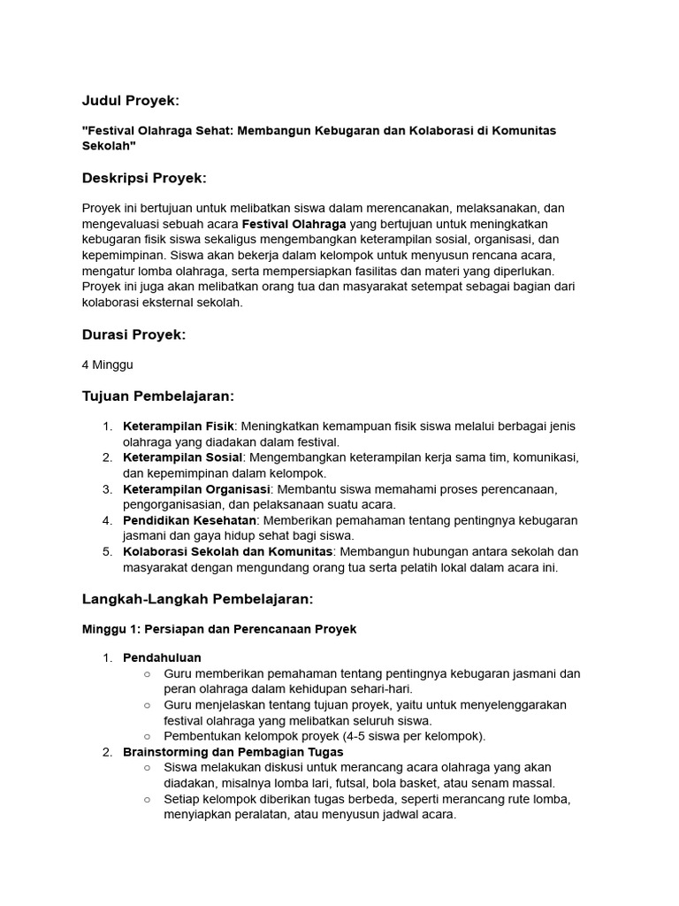 Merancang Pembelajaran Berbasis Projek Dengan Komunitas Belajar Sekolah (KBS) | PDF