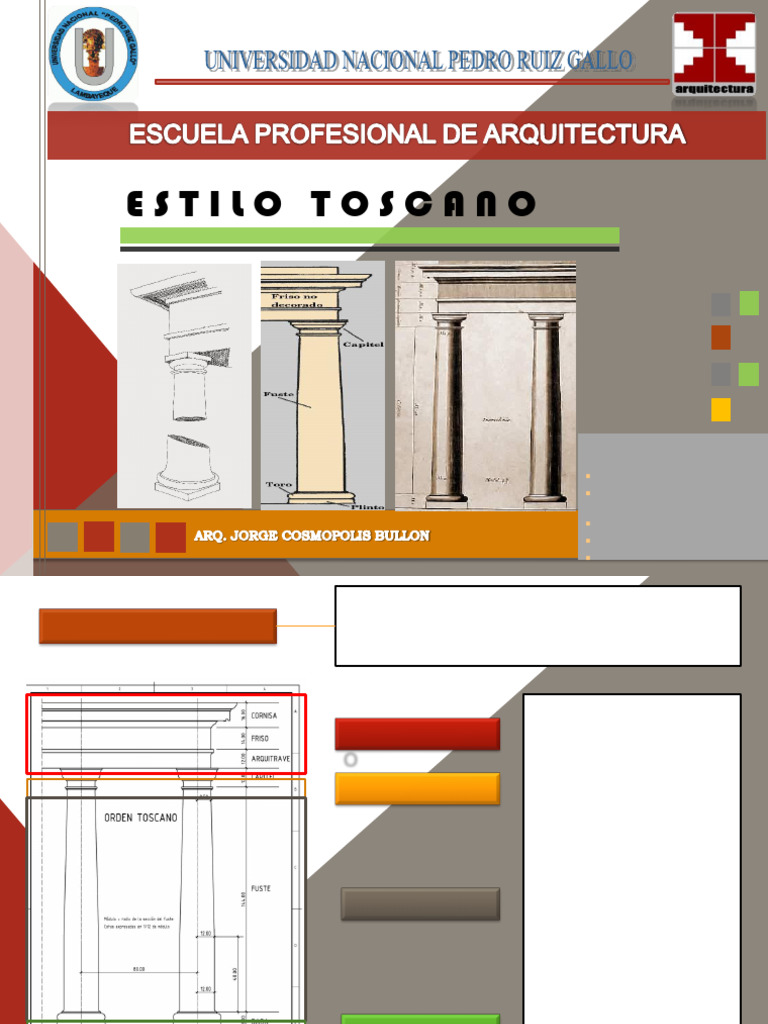 Características del Orden Toscano | PDF | Columna | Diseño arquitectonico